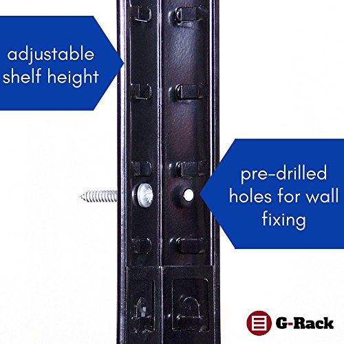 Garage Shelving Units: 71 x 35 x 18 inches | Heavy Duty Racking Shelves for Storage - 1 Bay, Black 5 Tier (400 lbs Per Shelf), 2000 lbs Capacity | for Workshop, Shed, Office | 5 Year Warranty