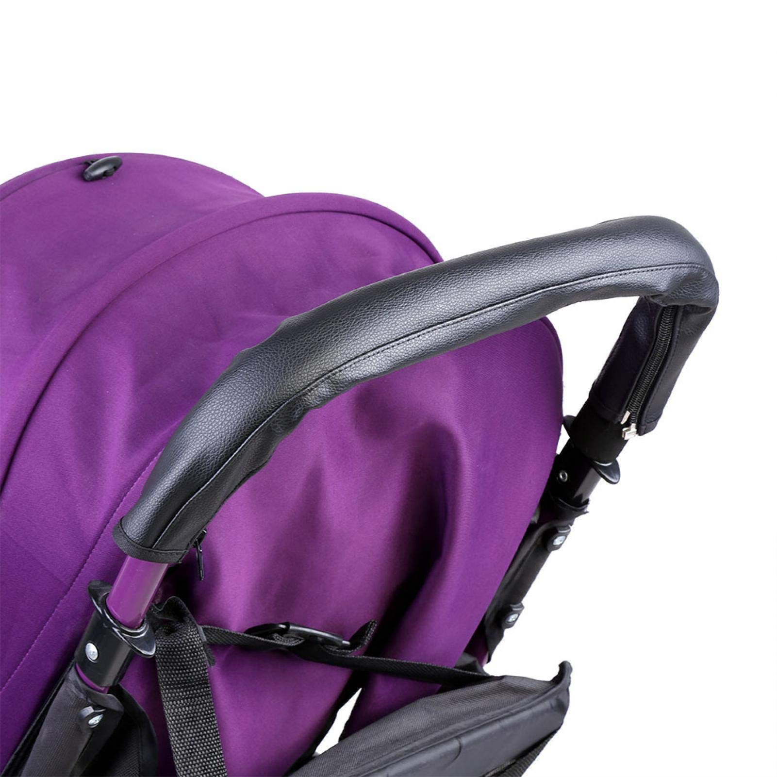 GLOGLOW Baby Stroller Bar Cover, Baby Stroller Universal Armrest Handle Sleeve Cover PU Leather Stroller Handlebar Cover Infant Toddler Pram Bar Dust Proof Handle