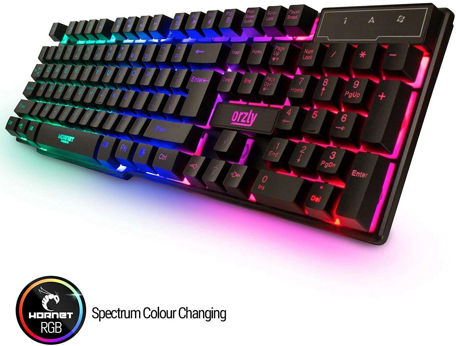 2021 Mouse Pad XL RGB LED & Gaming Keyboard Headset, Wired Backlight Bundle for PC Gamers Laptop Xbox PS (Red Blue Yellow Green, Innovation 4 in 1) (TF-400)