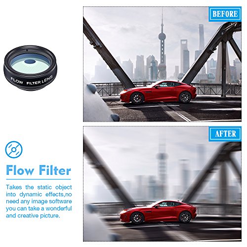 Apexel 10 in 1 Phone Camera Lens Kit Wide Angle/Macro/Fisheye/Telephoto/CPL/Flow/Radial/Star Filter/Kaleidoscope Lens for iPhone and Most Phone