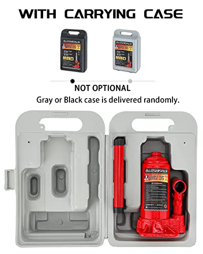 BAOSHISHAN 3 Ton Double Ram Bottle Jack 6-1/2" to 16-1/2" Lifting Range Portable Hydraulic Jack with Carrying Case
