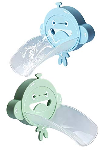 Faucet Extender Silicone Faucet Cover Faucet Extender for Toddlers Babies Kids Children (blue+green)