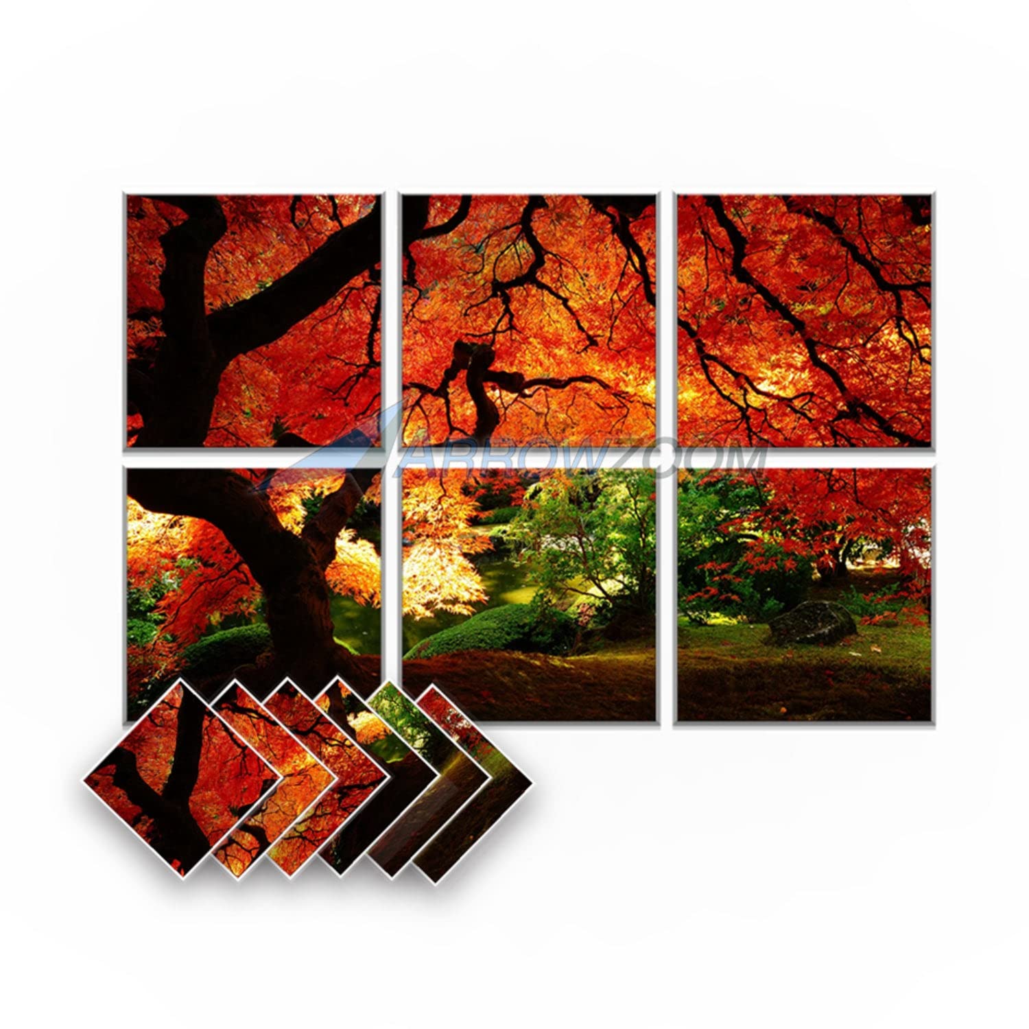 Arrowzoom 6 Felt Wall Art Acoustic Panel Display Stylish Decorative Acoustical Tiles Noise Reduction Recording Studio Room Home Treatment Strong Adhesive DIY Nature Design C 23.6 x 35.4 in AZ1228