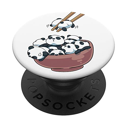 Japanese Panda Bears Ramen Noodle Bowl PopSockets PopGrip: Swappable Grip for Phones & Tablets