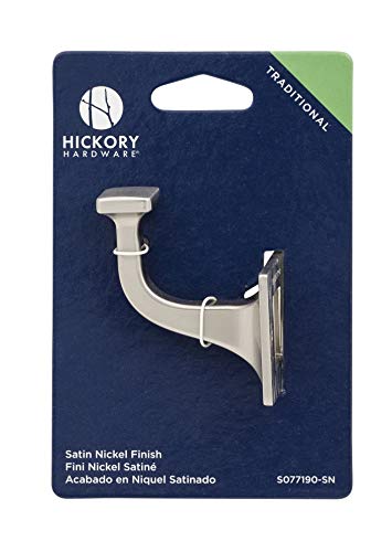 Hickory Hardware Forge Collection Coat Hooks, Wall Hooks for Hanging Coats, Hats, Towels, Robes and More, 2-3/4 Inch Long, Satin Nickel, 1 Pack
