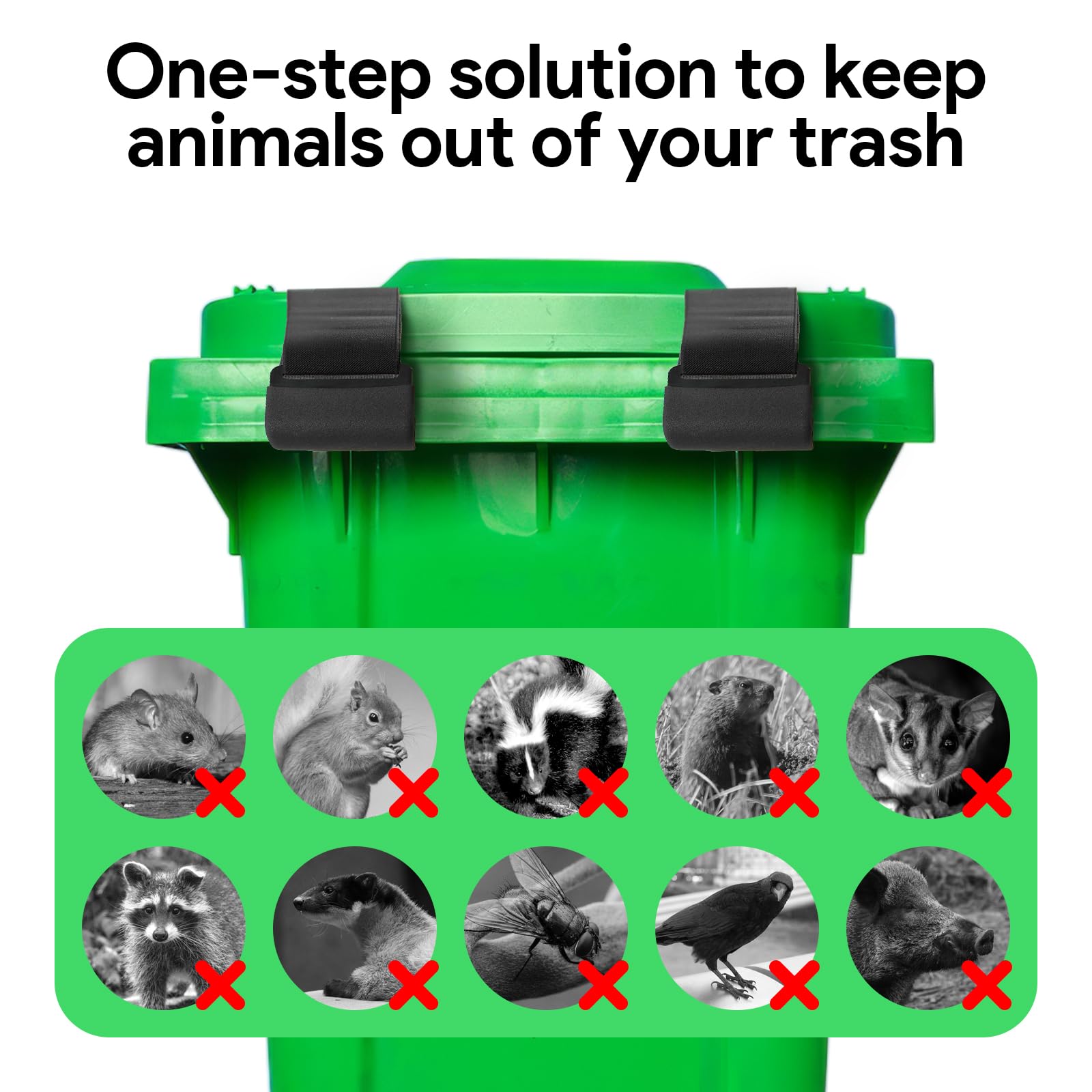 2 Pcs Trash Can Lock, Adjustable Metal Bear Trash Can Lock, Bear Proof Trash Can Lock, Dog Proof Trash Can Locks for Animals Critter Keeper Locking Trash Can, Garbage Can Lock for 96 Gallon Trash Can