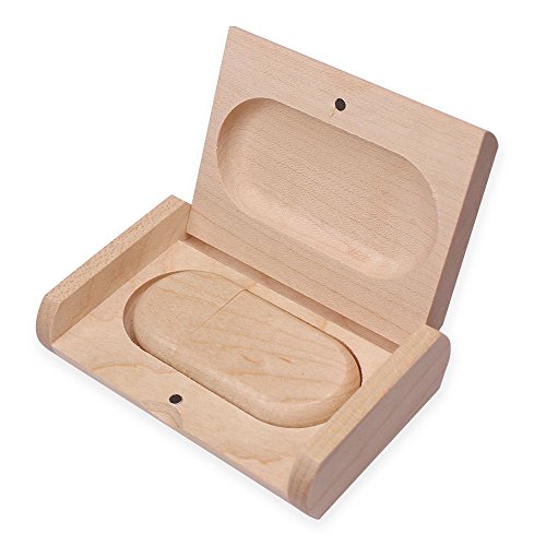 Custom Logo Wood USB Flash Drive 16GB Wooden Pendrive Stick USB Box (16GB X 5PCS)