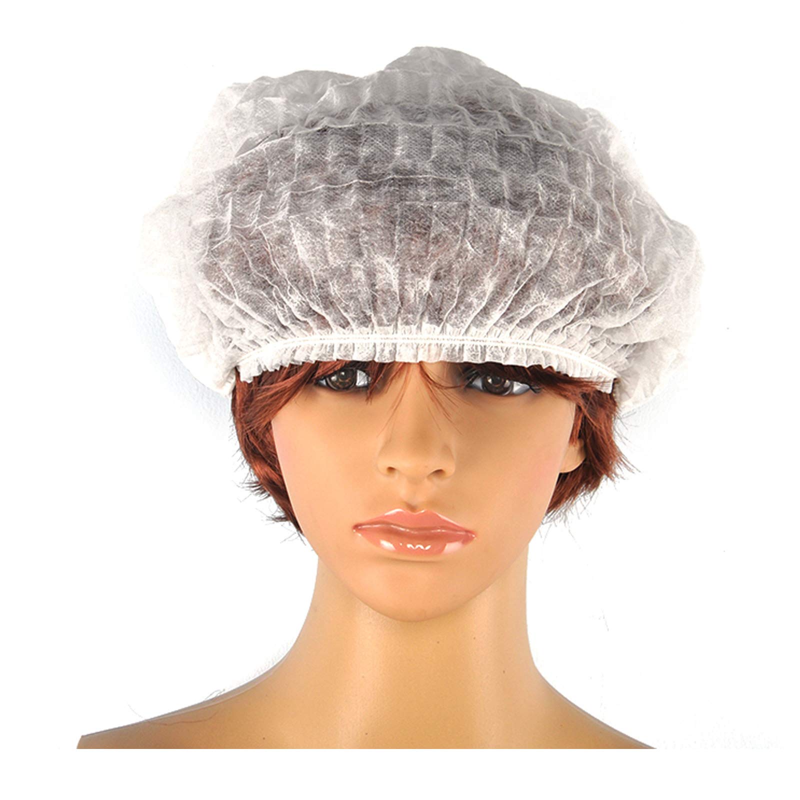 Cleaing Pack of 100 24 Inch White Disposable Hair Cap, Hair Net for Nurses, Cooking, Food Service, Salon