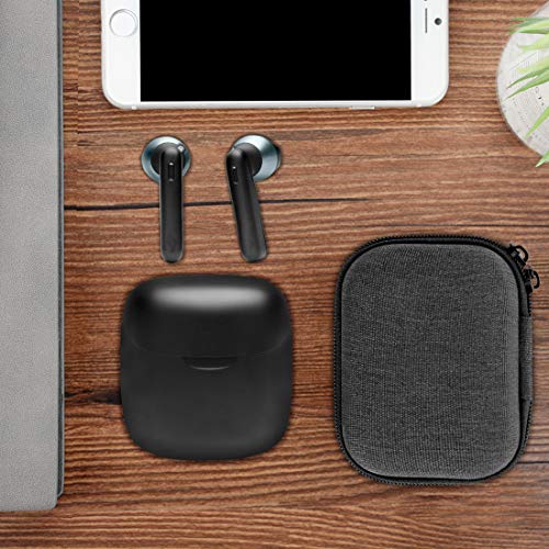 Geekria UltraShell Headphones Case Compatible with JBL Tune 220TWS True Wireless in-Ear Headphone Case, Replacement Hard Shell Travel Carrying Bag with Cable Storage (Grey)