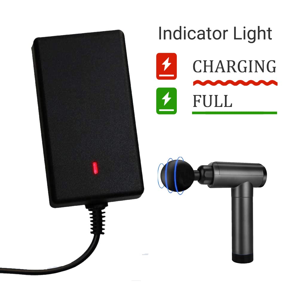 24V AC Adapter for Massage Gun Charger Output: DC 24V or 25.2V Deep Tissue Massage Gun Power Cord Universal Adapter Switch Power Supply Only fit with Brushless Motor Massage Guns (24v)
