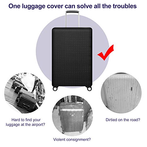 7-mi Travel Luggage Cover Protector, Washable Suitcase Protector Anti-scratch Spandex Baggage Covers Fits 31-32 Inch Luggage