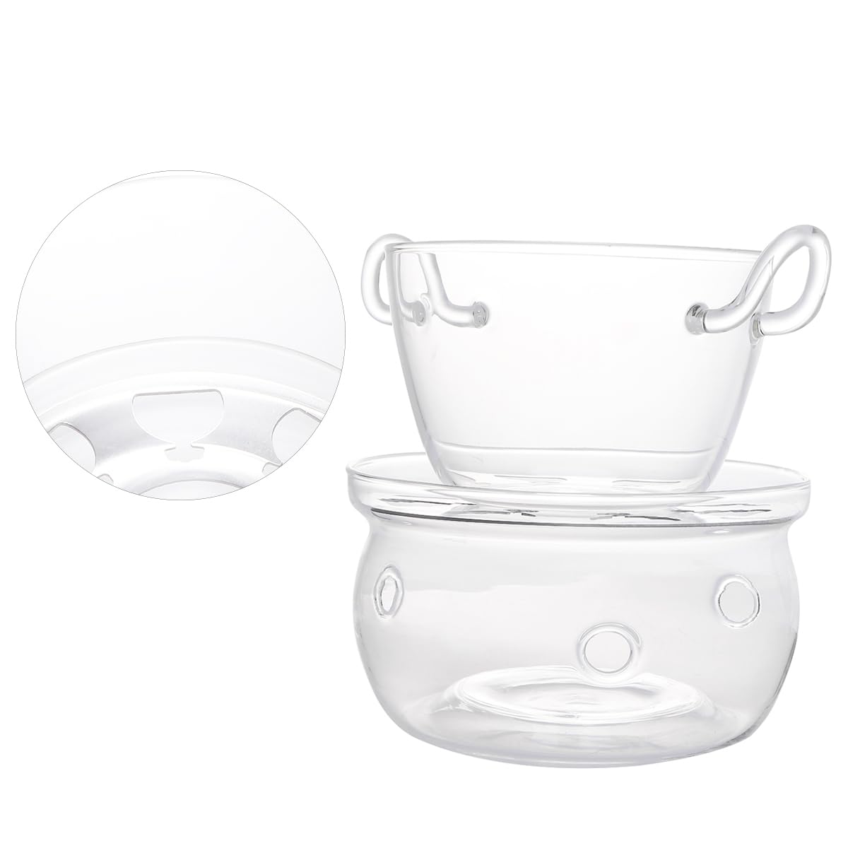 jojofuny 1 Set Double Boiler Pot Set for Melting Chocolate Clear Glass Chocolate Melting Pot - Melting Heat Proof Bowl for Cheese Butter Candy Candle