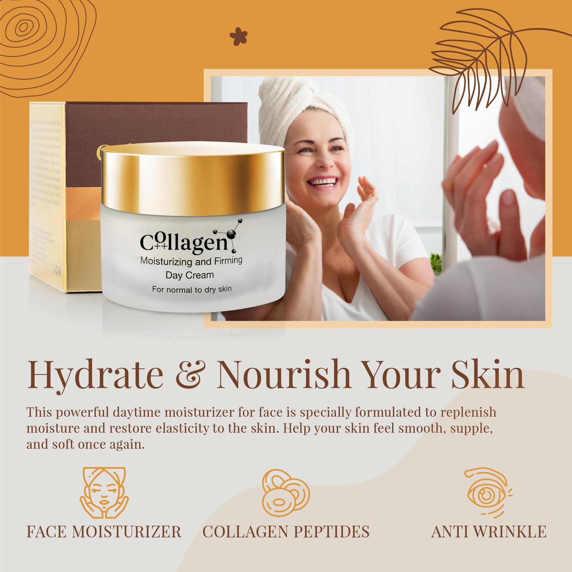 Collagen++ Anti-Aging Day Cream, Firming & Hydrating for Dry Skin, Unscented 1.7oz