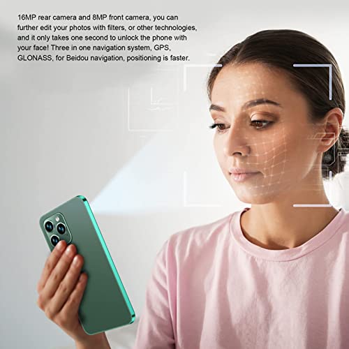 Dilwe 6.1'' Pro Unlocked Cellphone, 4GB 64GB Dual SIM Card 4G Network Mobile Phone, Face ID Unlocked Smartphone for Android 11 4000mah Battery(6.1'' Black), 6.1'' Dark Green
