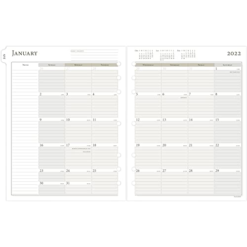 2022 Monthly Planner Refill by AT-A-GLANCE, 87329 Day-Timer, Size 5, Folio Size, Loose-Leaf (491-685) - White