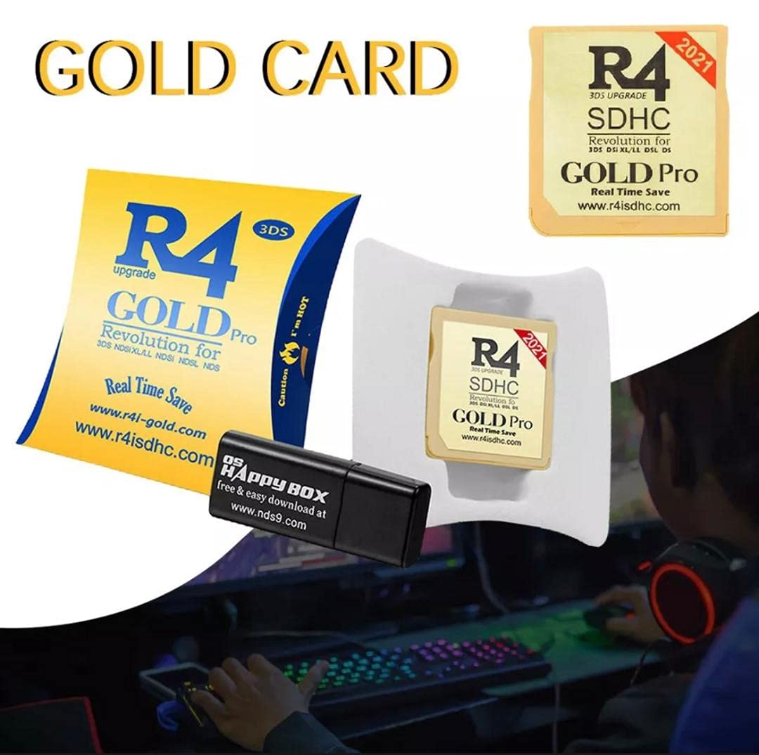 2021 SDHC Gold Card Adapter with 16 GB Micro SD , Will Work on DS DSI 2DS 3DS DSIXL 2DSXL 3DSXL (Real Time Save)
