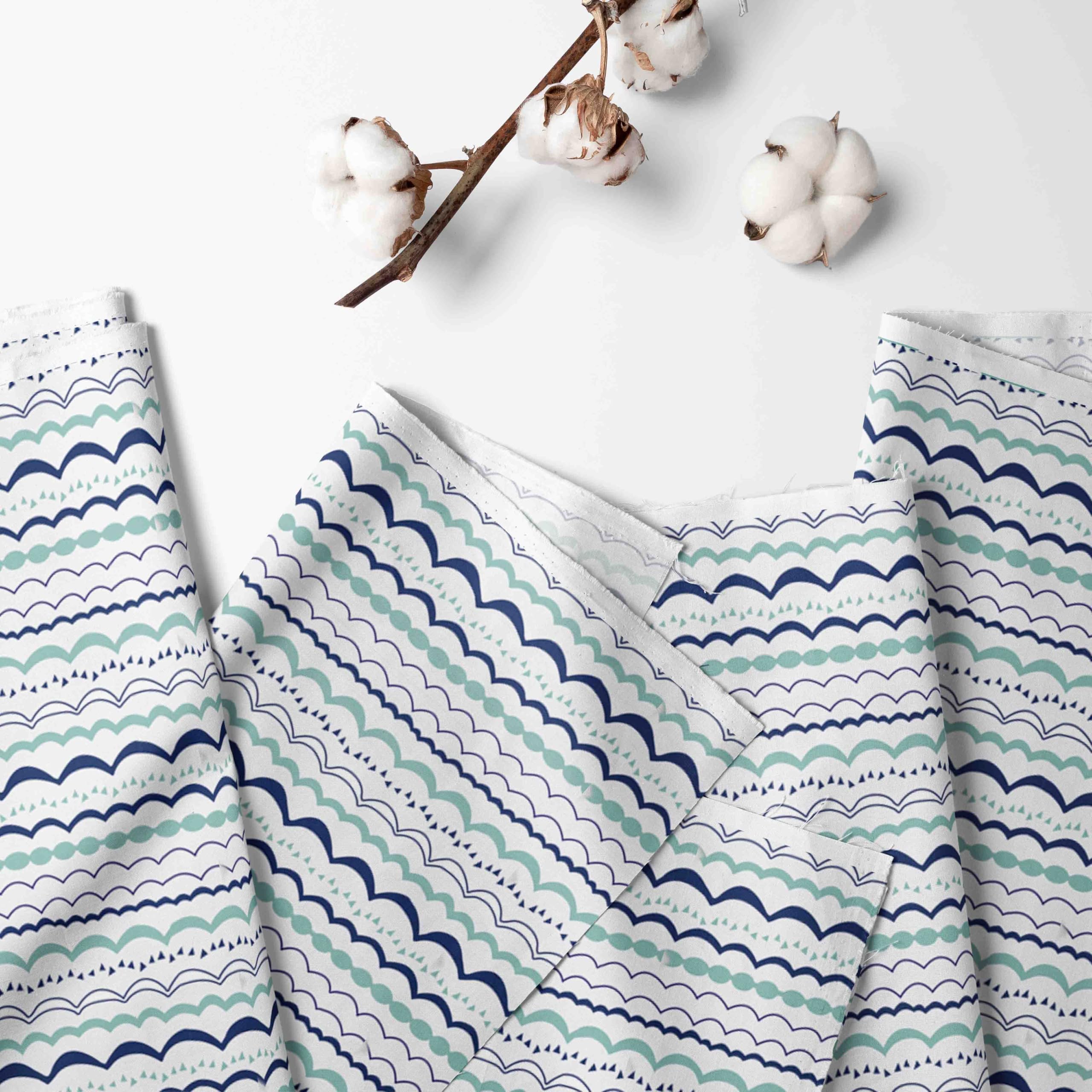 Bacati - 2 Pack NOAH Tribal Boys 100% Cotton Soft Breathable Percale Universal Baby US Standard Crib or Toddler Bed Fitted Sheets (Garland, Mint Navy)