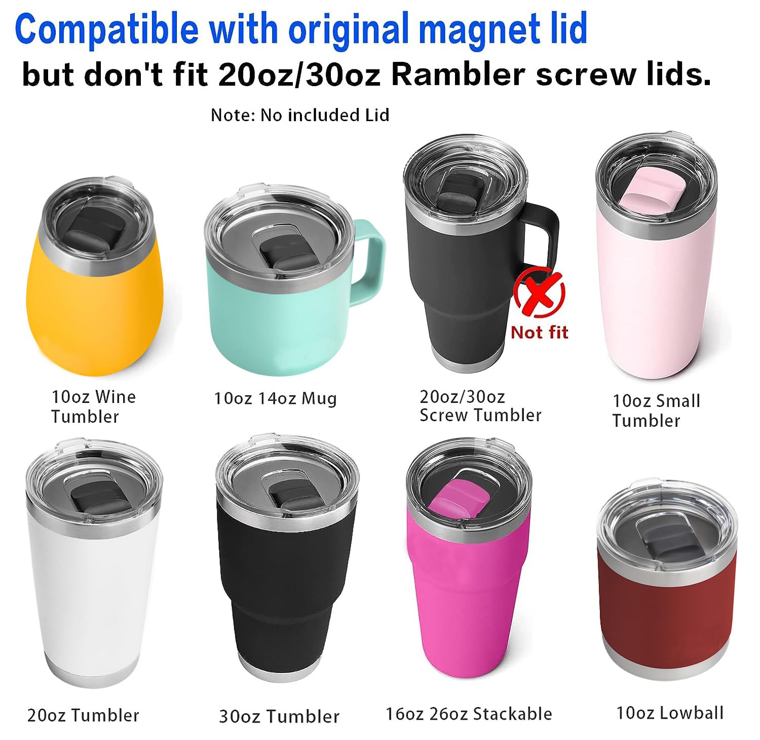 2024 New Upgrade Magnetic Slider Block Replacement, For Yeti Lids 10 oz, 14oz, 16 oz, 20 oz, 26 oz, 30 oz(Black*3)