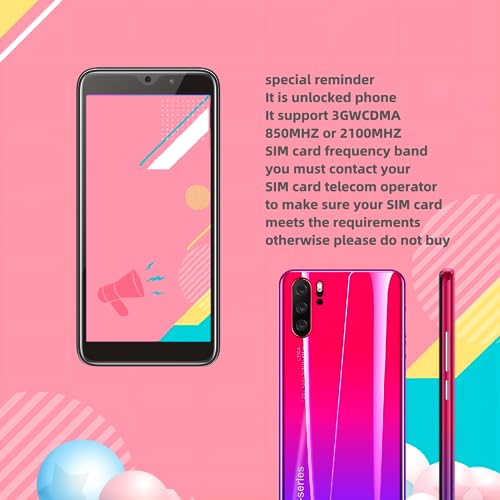 aderroo Unlocked Cell Phone,Reno4pro Android Smartphone,Dual SIM Card,5.72-inch Screen,1GB RAM 8GB ROM,Supports The SIM Card Frequency Band of 3GWCDMA:850/2100MHZ(red-Gold)