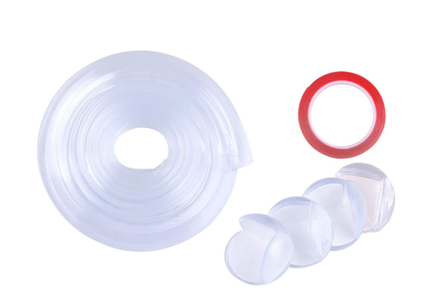 Clear Edge Corner Guards, More Wider 2 cm x 2cm x 200cm (79") Furniture Table Edge Protectors Soft Bumper Strip with Double-Sided Tape & 4 Corner Covers for Furniture Edge & Sharp Corners Baby P