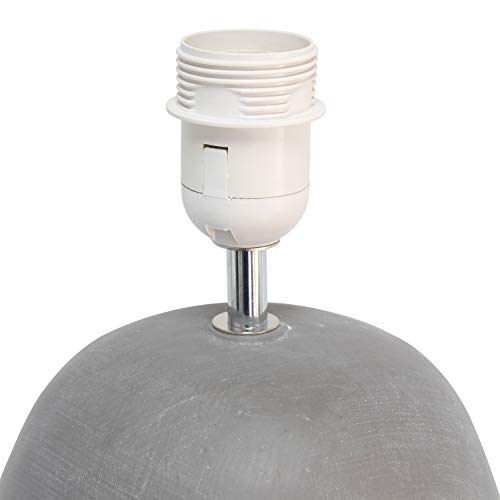 Simple Designs LT2058-BLK Round Concrete Table Lamp, Black 10.25"L x 10.25"W x 16.5"H