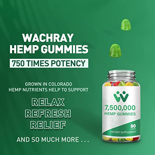 2 Packs Organic Hemp Gummies 7,500,000 High Strength - High Potency Hemp Oil Infused Natural Hemp Candy Supplements - 160 Gummies