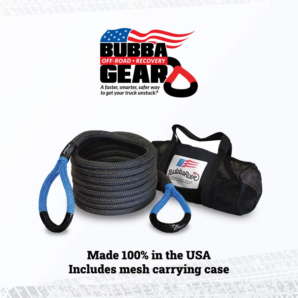 Bubba Rope Power Stretch Recovery Rope, 7/8β x 30 ft. β Heavy-Duty Vehicle Recovery Rope: 28,600 lbs. Breaking Strength - Red