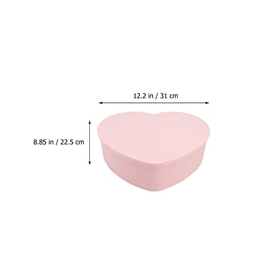 AlTurn 3Pcs Underwear Organizer Box with Lids Heart Shaped Closet Dresser Drawer Dividers Containers Stackable for Lingerie Socks Bras Scarves (Color : Pink)