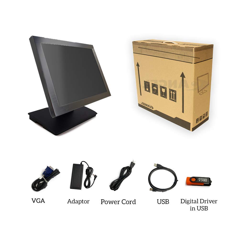 ANGEL POS 1006017 17-Inch POS TFT LCD TouchScreen Monitor, Black