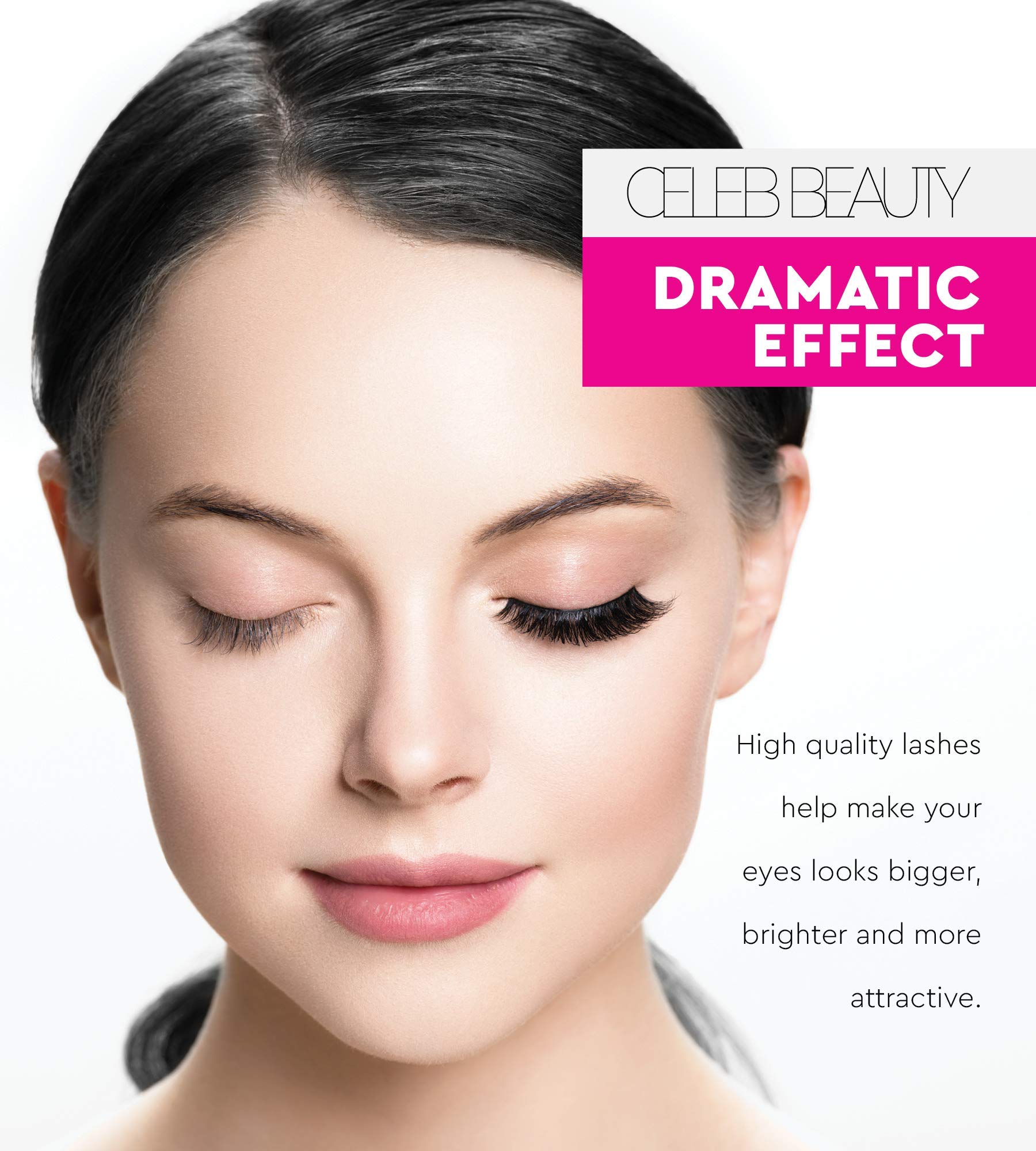 Celeb Beauty Eyelash Splashes 100 Pair Faux Lashes Variety Pack – Reusable Fake Eyelashes in 10 Styles – Hypoallergenic Strip False Lashes Set with Soft Natural, Fluttery Wispies, & Dramatic Falsies