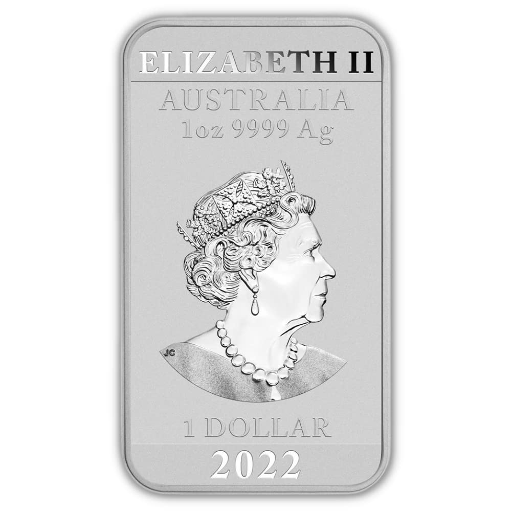 2022 P AU Lot of (5) 1 oz Australian Silver Dragon Rectangular Bar Coins Brilliant Uncirculated (BU) with Certificates of Authenticity $1 Mint State