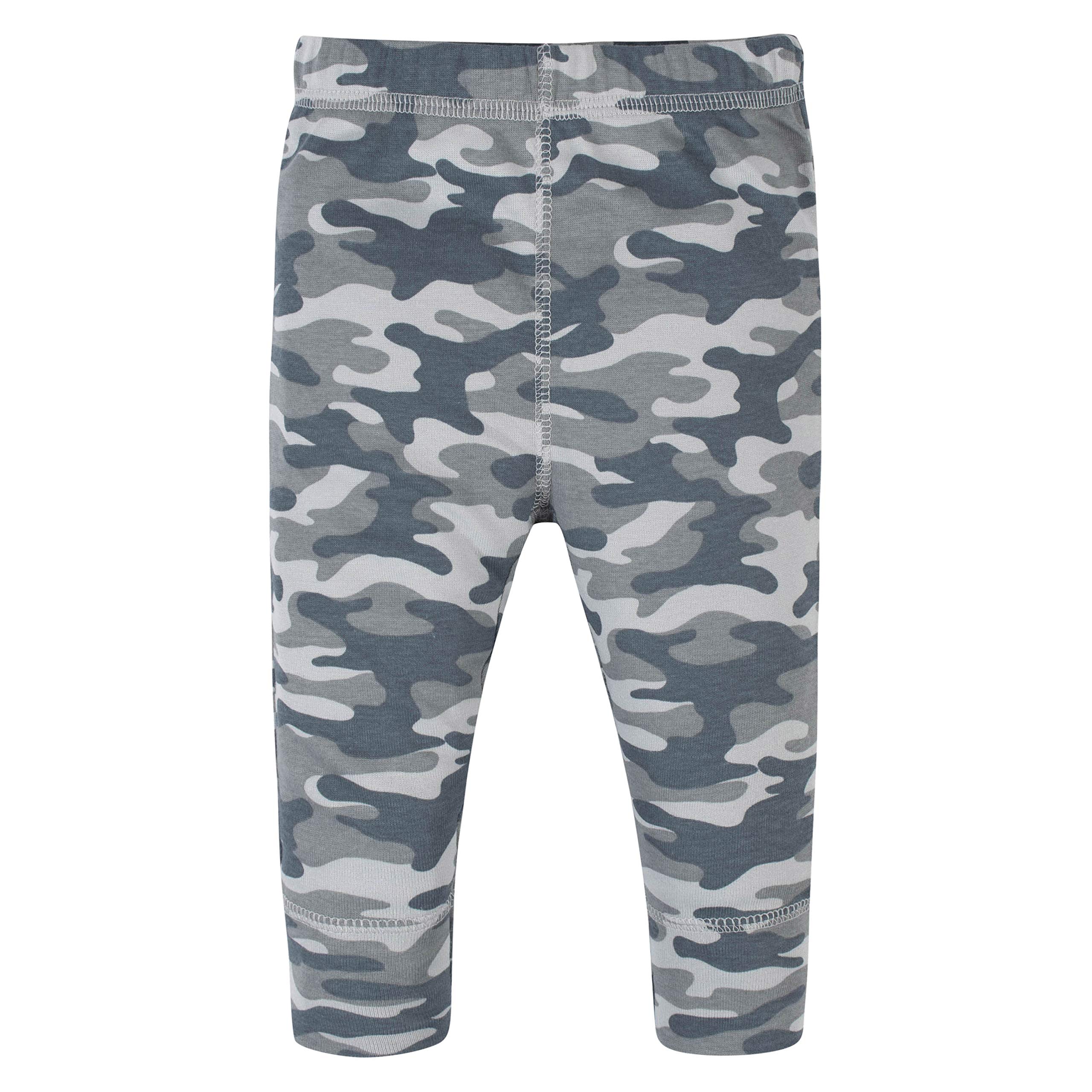 Onesies Brand Unisex Baby 3 Onesies 3 Pants Outfit Bundle Mix n Match Newborn to 12M, Grey Green Camo Dino, 3-6 Months