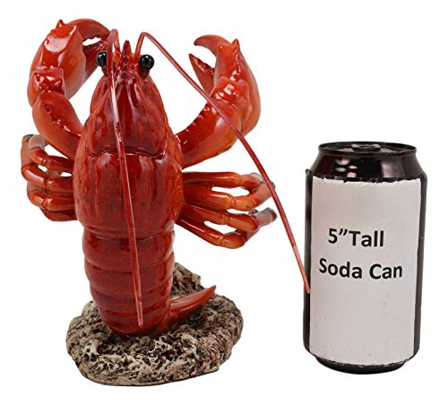 Ebros Nautical Coastal Dancing Red Lobster Drunken Cajun Creole Delight Wine Bottle Holder Caddy Figurine Home Kitchen Dining Party Hosting Decor Sea Life Marine Shell Seafood Shrimping Fishing Statue