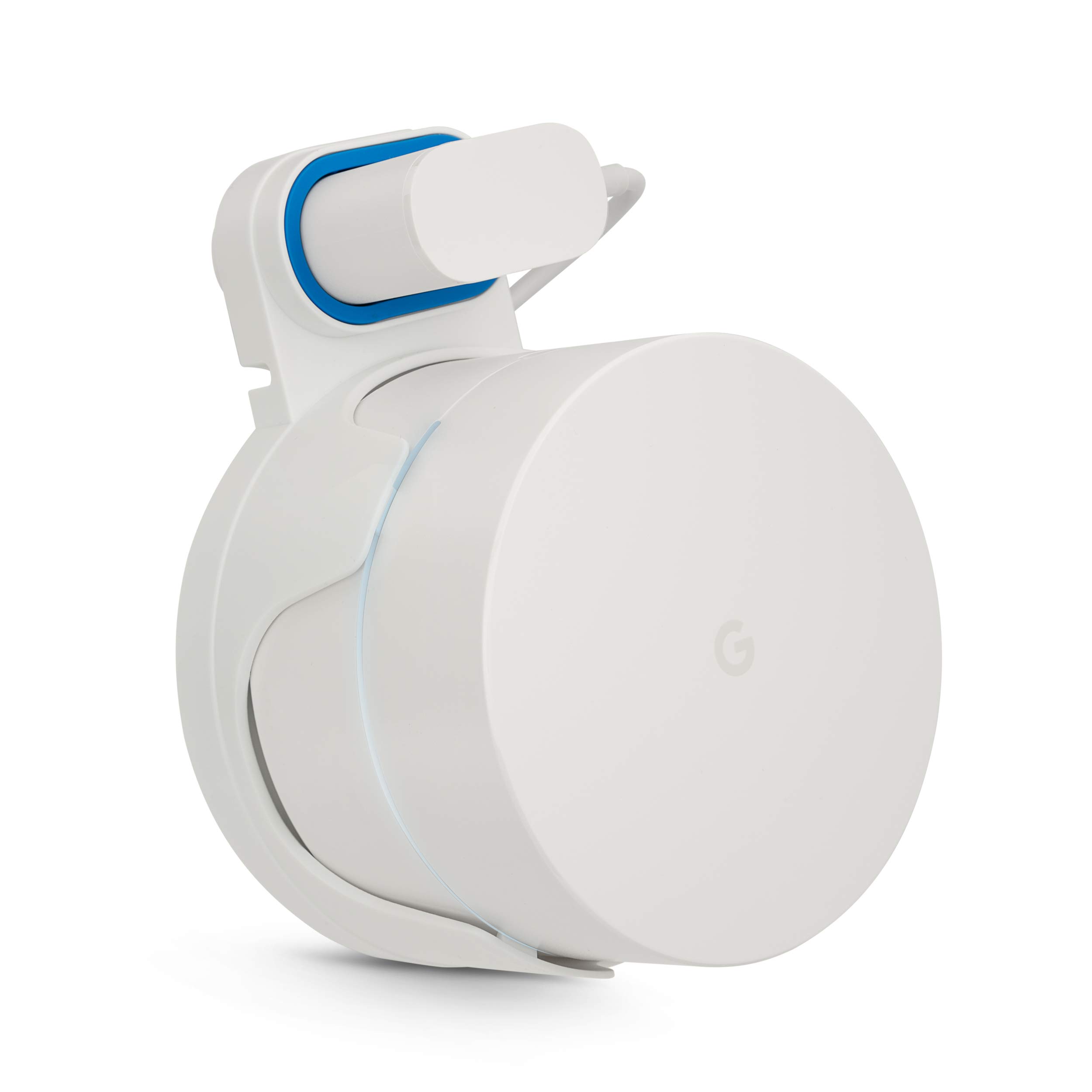 COBY WiFi Wall Outlet Mount Holder, Compact Cable Management Case, No More Tangled Cords! - White