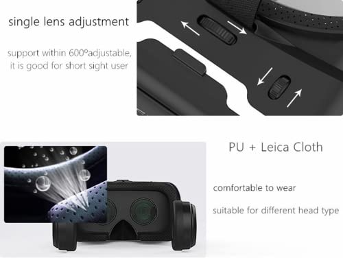 3D VR Headset Set with Remote for Android iPhone Phone, Virtual Reality Glasses Helmet for 3D Movies & Games, VR Goggles fits for iPhone 13 12 11 Pro Mini X S R Samsung Galaxy S10 S9 S8 S7