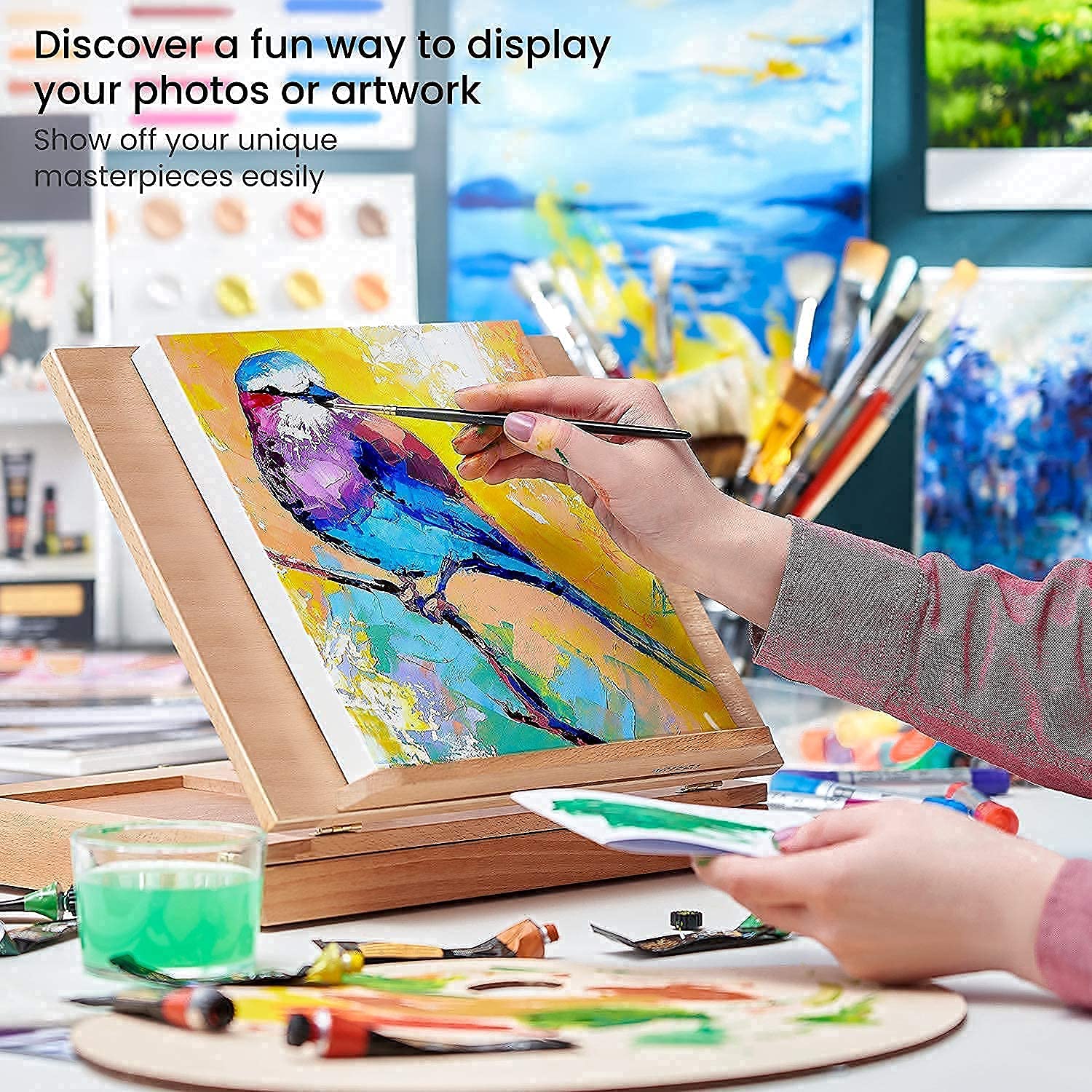 Arteza Acrylic Paper Canvas Pad 9.5x9.5 20 Sheets and Acrylic Paper Canvas Pad 8x11 20 Sheets Bundle, Painting Art Supplies for Artist, Hobby Painters & Beginners