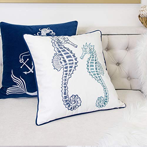 Homey COZY 71155-Seahorse Accent Pillow, Single, Blue