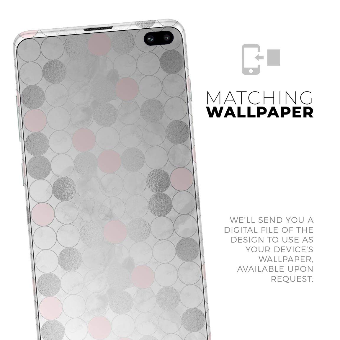 DesignSkinz Karamfila Silver & Pink Marble V14 Protective Vinyl Decal Wrap Skin Cover Compatible with The Samsung Galaxy S20 (Screen Trim & Back Glass Skin)