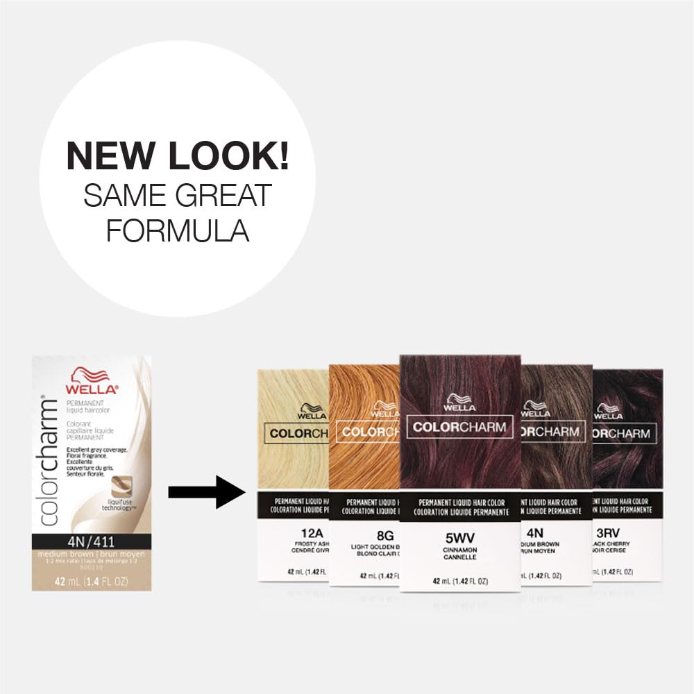 COLORCHARM Permanent Liquid Hair Color for Gray Coverage| 5NN Intense Light Brown | 1.4 Fl Oz