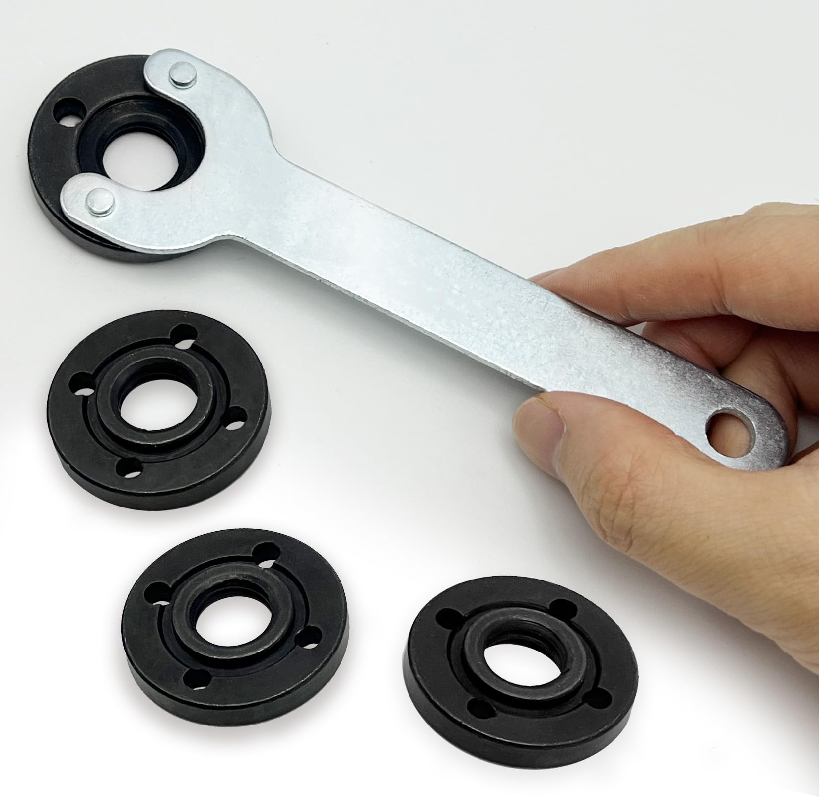 9Pcs Angle Grinder Nuts,1 Angle Grinder Wrench with 8 Angle Grinder Flange Nuts - Compatible with Dewalt, Bosch, Ryobi, Metabo Grinders