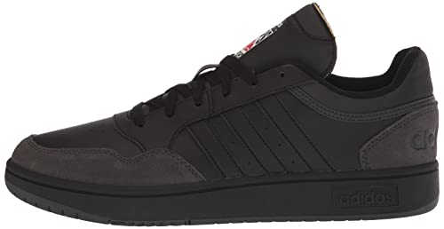 adidas Men's Hoops 3.0 Low Basketball Shoe, Black/Black/Carbon, 10