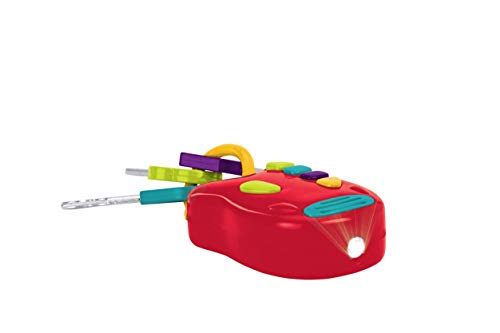 Battat Toy Keys – 3 Keys & Remote with 4 Fun Sounds – Mini Flashlight – Toy Car Keys with Fob for Baby, Toddler – Light & Sound Keys – 10 Months + Red, 6 x 1.25 x 7.5 inches