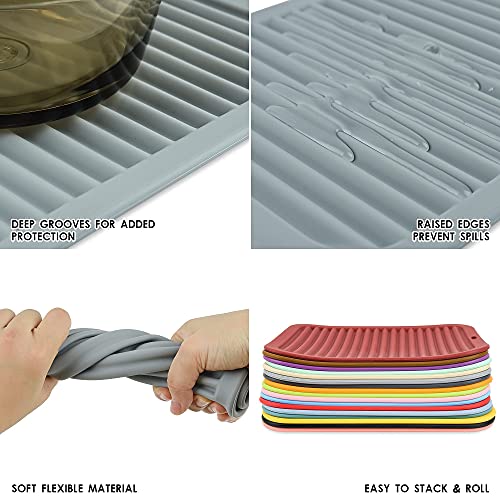 Smithcraft Silicone Trivets for Hot Dishes, Pots and Pans, Hot Pad 9"X12for Kitchen, Multi-Purpose Silicone Trivet Mat, Heat Resistant Mat for Quartz Counter & Table, Silicone Pot Holders Set 2 Purple