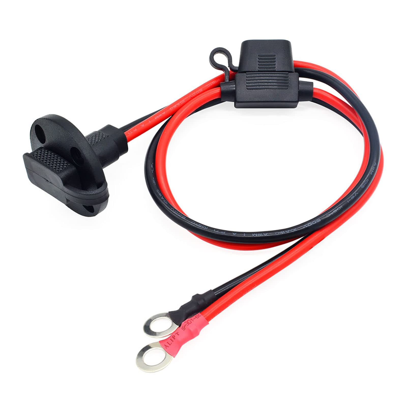 39.3" 10AWG SAE to O-Ring Connector Extension Cable Connector with 5 fuses, Compatible with Solar Generator maintainer Solar Generator for Battery Charger RV Traction Motor