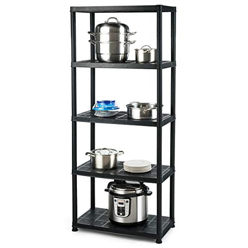 Giantex 2 Pieces 5-Tier Ventilated Shelving Storage Rack, Free Standing Multi-Use Shelf Unit, No Tools Required, 28“L X 15”W X 67“H