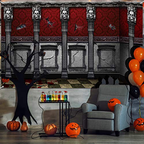 Sumind Halloween Gothic Backdrop Decoration Halloween Photography Background Gothic Mansion Room Scene Setters Banner Halloween Haunted House Party Decoration 72.8 x 43.3 Inch