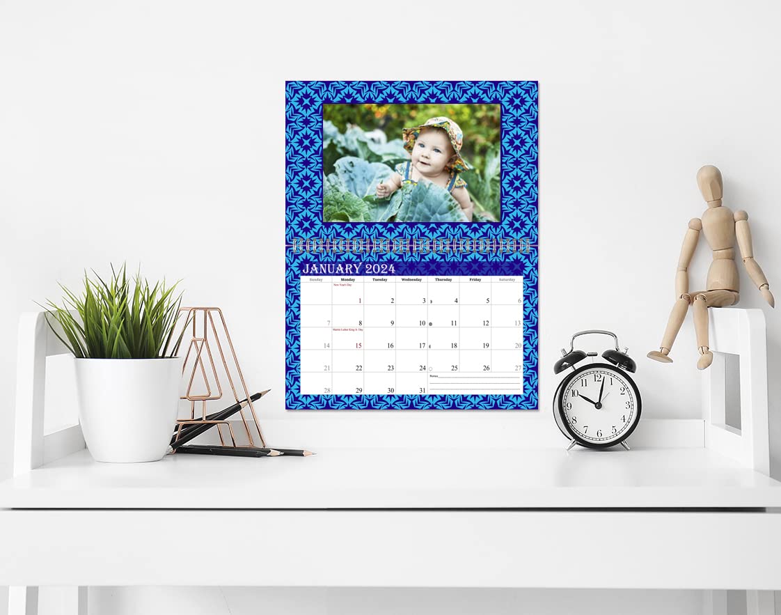 2024 Photo Frame Wall Spiral-bound Calendar (Add Your Own Photos) - 12 Months Desktop/Wall Calendar/Planner - (Edition #07)