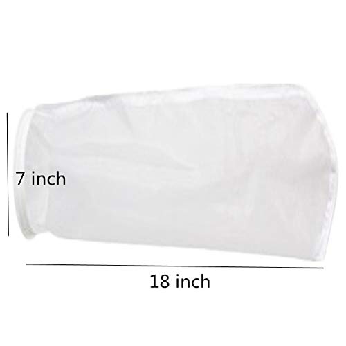 Honritone 2Pack Nylon Monofilament Mesh Filter Socks NMO 400 Micron - 7 Inch Ring by 18 Inch Long β Water Liquid Filter Bags for Aquarium, Industrial, Chemical (400 Micron 7 x 18 Inch Nylon)
