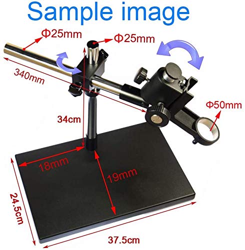 HAYEAR 41MP HD 1080P HDMI TV USB C-Mount Industry Microscope Camera Set 300X Lens 56LED Light Lamp Big Boom Stand Support UP Down Forward Adjust with Soldering Mat