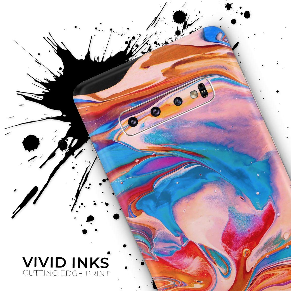 DesignSkinz Liquid Abstract Paint V28 Protective Vinyl Decal Wrap Skin Cover Compatible with The Samsung Galaxy S20 (Screen Trim & Back Glass Skin)